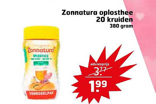 Zonnatura Oplosthee 20 Kruiden 380 Gram Aanbieding bij Trekpleister ...