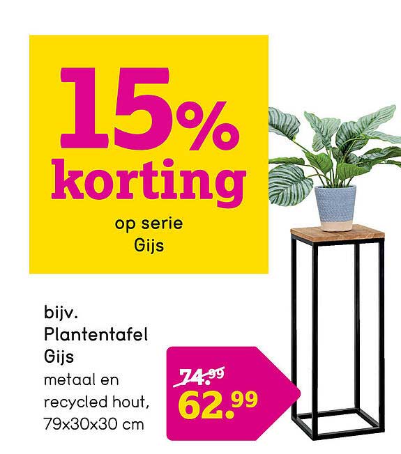 Plantentafel Gijs 15% Korting Aanbieding bij Leen Bakker - 1Folders.nl