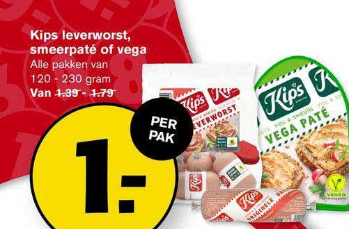 Kips Leverworst, Smeerpaté Of Vega Aanbieding bij Hoogvliet - 1Folders.nl