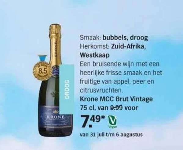 Krone MCC Brut Vintage 75 Cl Aanbieding bij Albert Heijn - 1Folders.nl