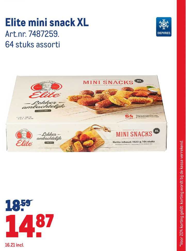Elite Mini Snack XL Aanbieding bij Makro - 1Folders.nl