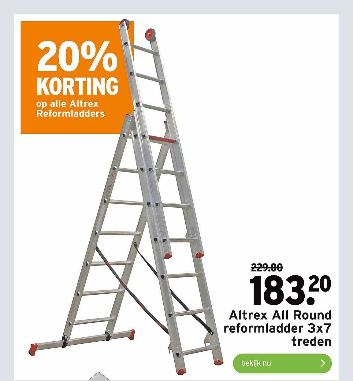 Altrex All Round Reformladder 3x7 Treden 20% Korting Aanbieding bij GAMMA - 1Folders.nl