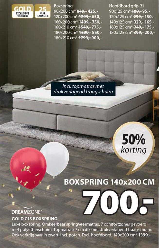 Dreamzone Gold C15 Boxspring 50% Korting Aanbieding bij Jysk - 1Folders.nl