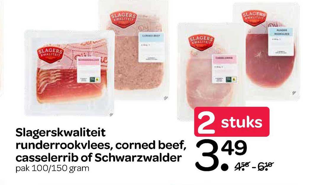 Slagerskwaliteit Runderrookvlees, Corned Beef, Casselerrib Of ...