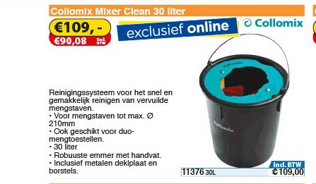 Collomix Mixer Clean 30 Liter Aanbieding bij Toolstation - 1Folders.nl