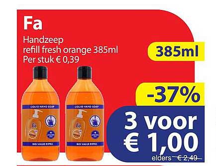 Fa Handzeep Refill Fresh Orange 385ml Aanbieding bij Die Grenze ...