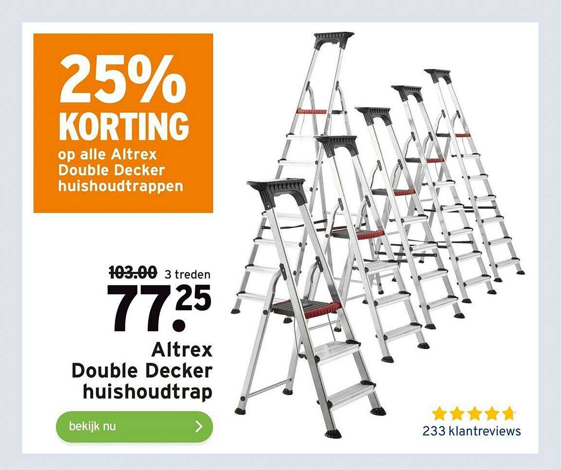 Altrex Double Decker Huishoudtrap Aanbieding bij GAMMA - 1Folders.nl