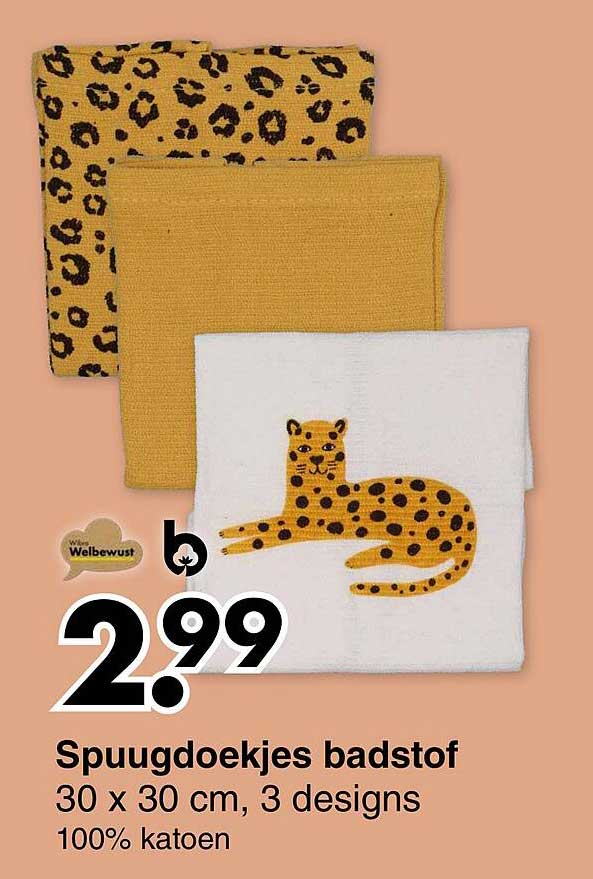 Spuugdoekjes Badstof Aanbieding bij Wibra - 1Folders.nl