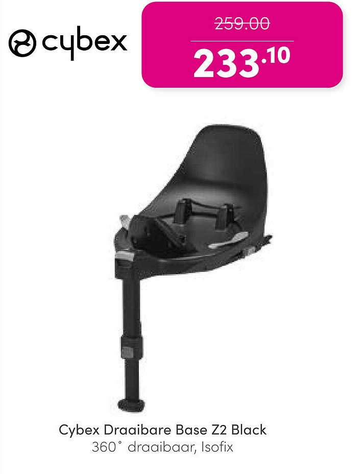 Cybex Draaibare Base Z2 Black Aanbieding bij Baby & Tiener - 1Folders.nl