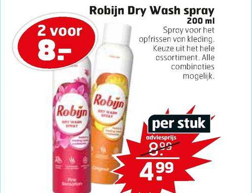 Robijn Dry Wash Spray 200 Ml Aanbieding bij Trekpleister - 1Folders.nl