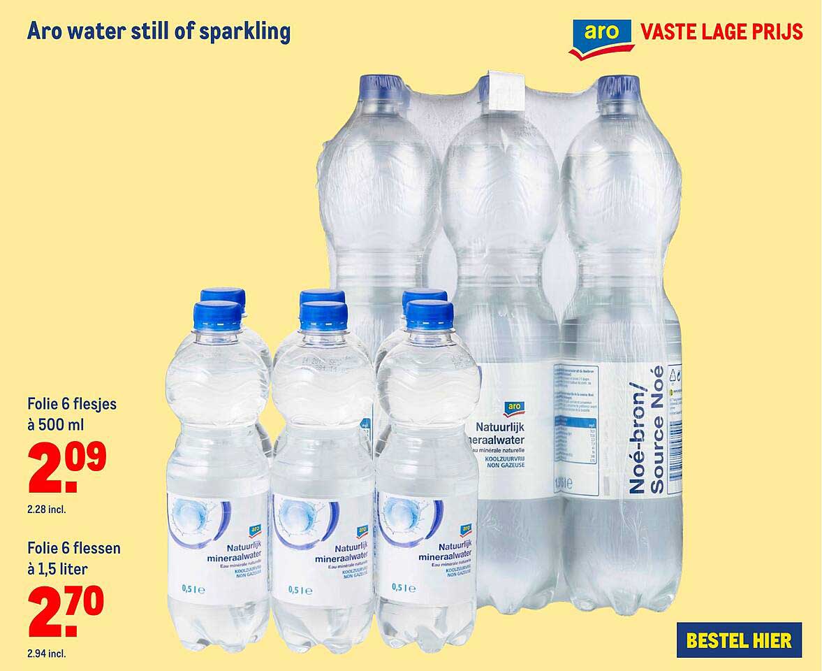 Aro Water Still Of Sparkling Aanbieding bij Makro - 1Folders.nl