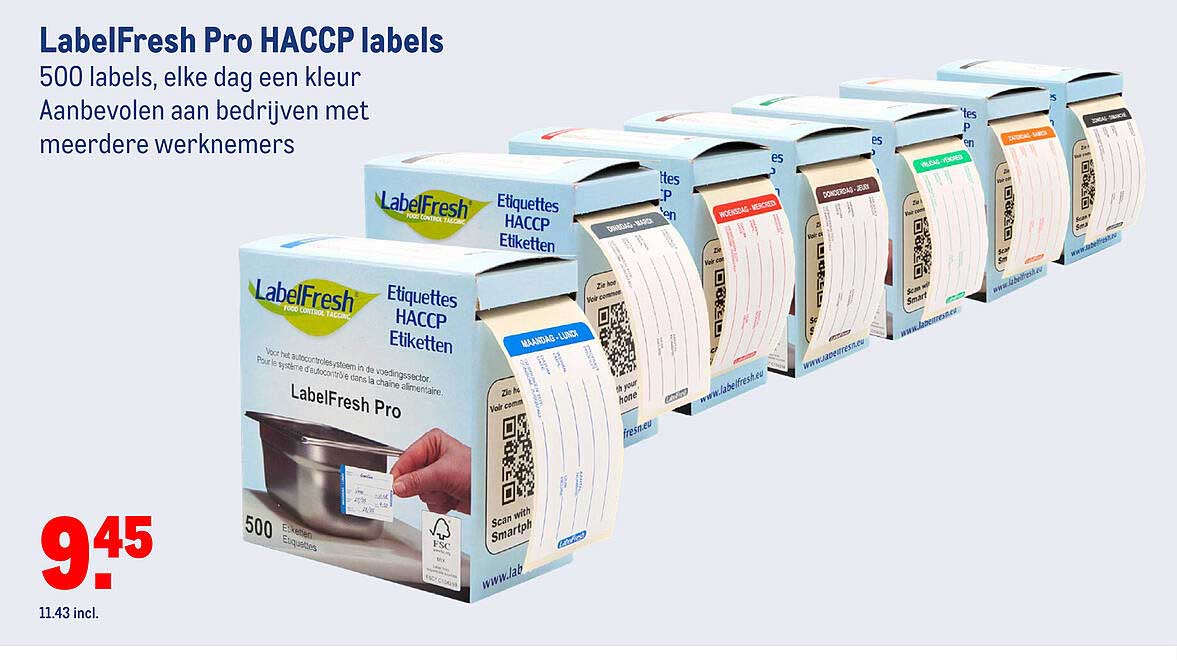 LabelFresh Pro HACCP Labels Aanbieding bij Makro - 1Folders.nl