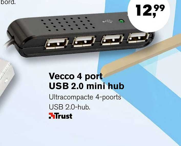 Vecco 4 Port Usb 2.0 Mini Hub Aanbieding bij AKO - 1Folders.nl