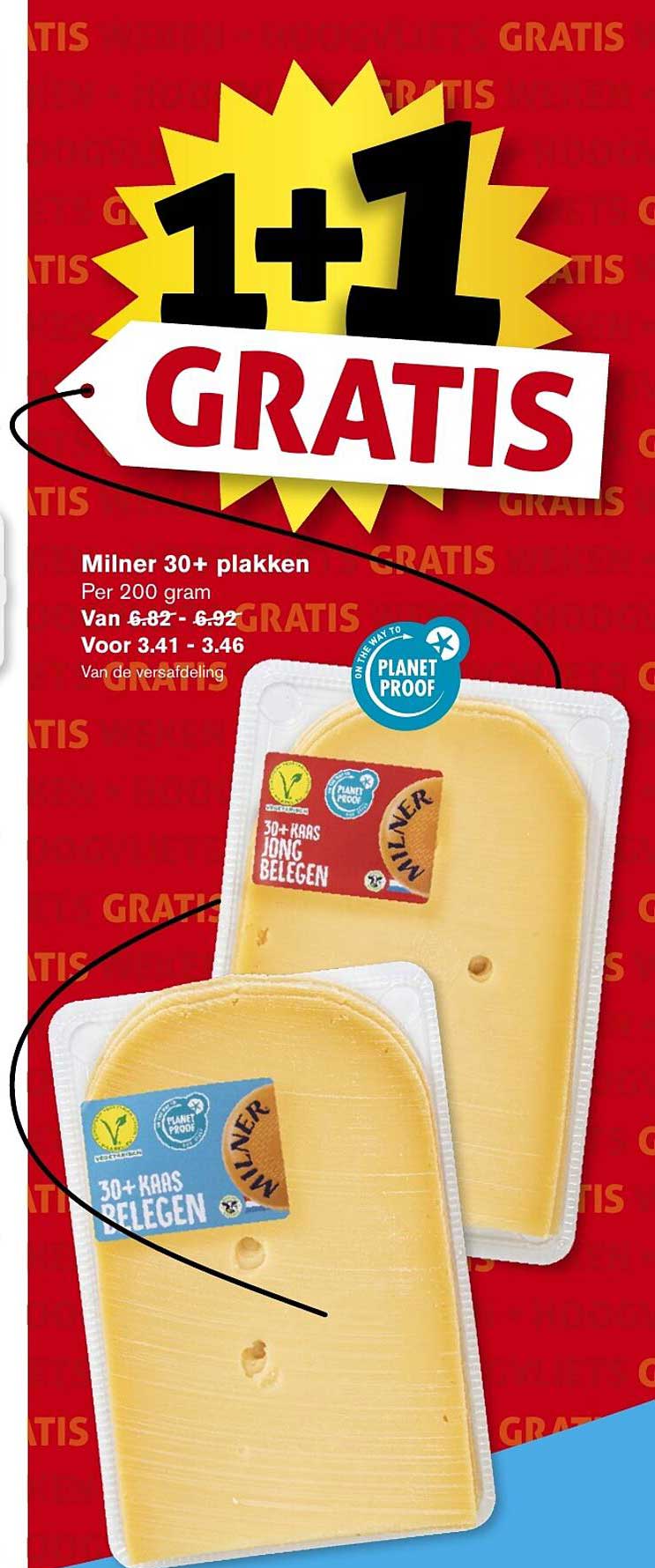 Milner 30+ Plakken 1+1 Gratis Aanbieding bij Hoogvliet - 1Folders.nl