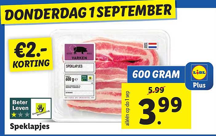 Speklapjes €2.- Korting Aanbieding bij Lidl - 1Folders.nl