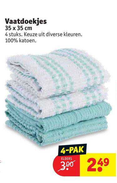 Vaatdoekjes 35 X 35 Cm Aanbieding bij Kruidvat - 1Folders.nl