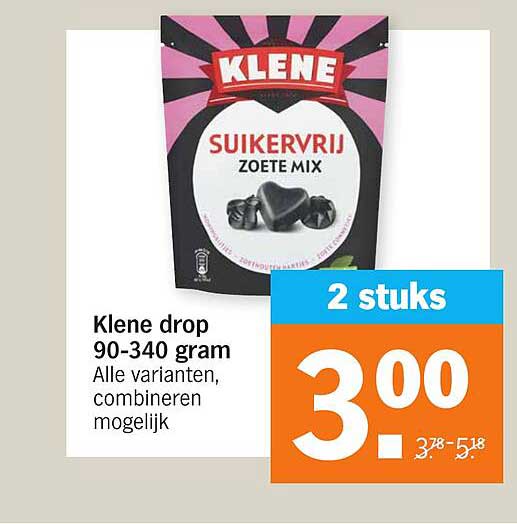 Klene Drop 90-340 Gram Aanbieding bij Albert Heijn - 1Folders.nl