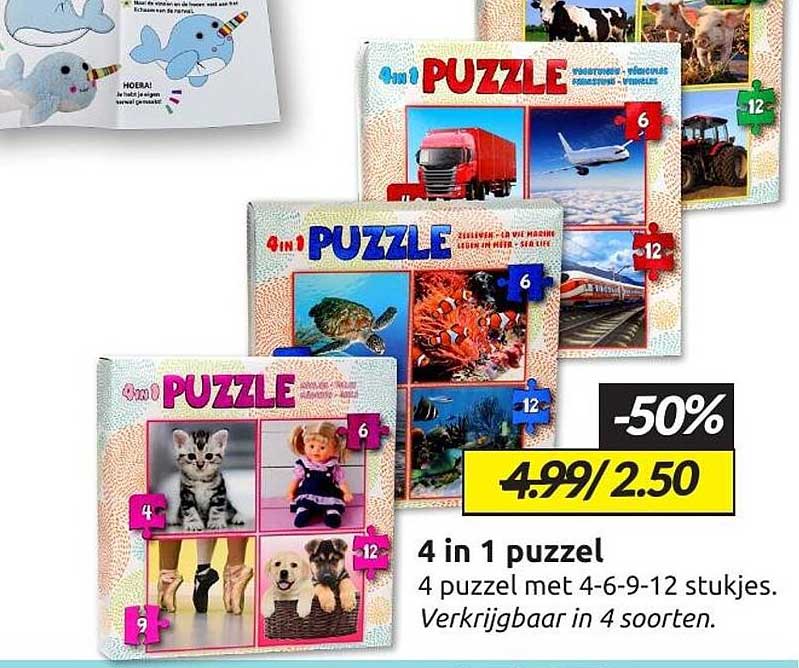 4 In 1 Puzzel Aanbieding bij BoekenVoordeel - 1Folders.nl