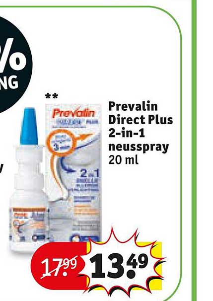 Prevalin Direct Plus 2-In-1 Neusspray 20 Ml Aanbieding bij Kruidvat ...