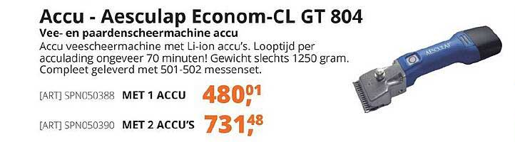 Accu - Aesculap Econom-CL GT 804 Aanbieding bij De Boer Drachten ...