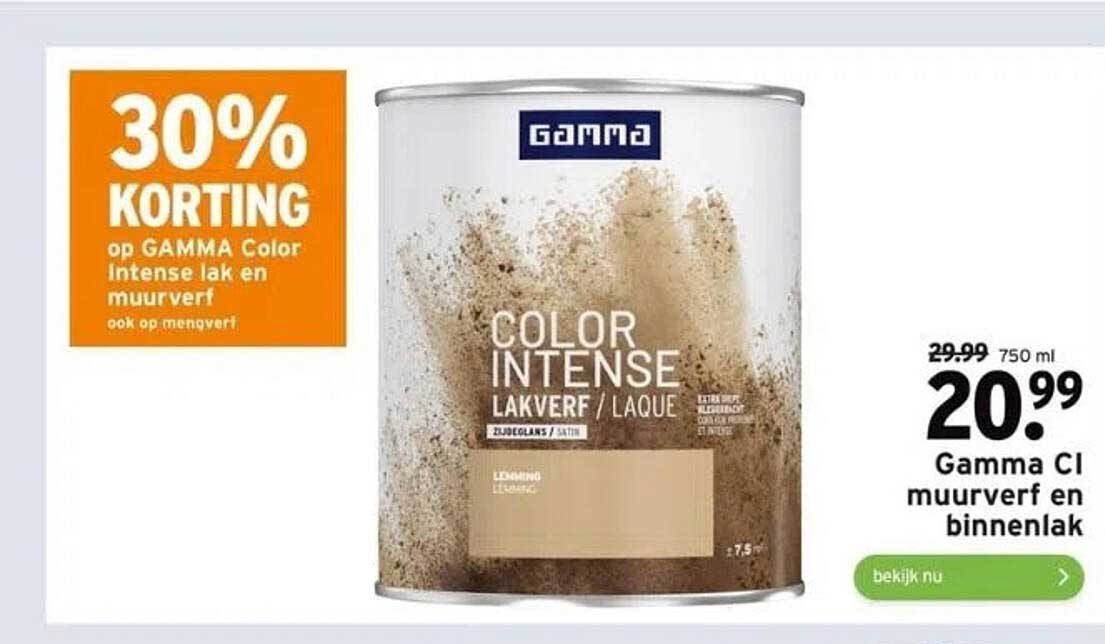 Gamma Color Muurverf En Binnenlak Aanbieding bij GAMMA - 1Folders.nl