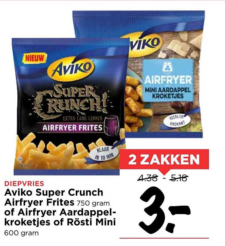 Aviko Super Crunch Airfryer Frites Of Airfryer Aardappelkroketjes Of ...