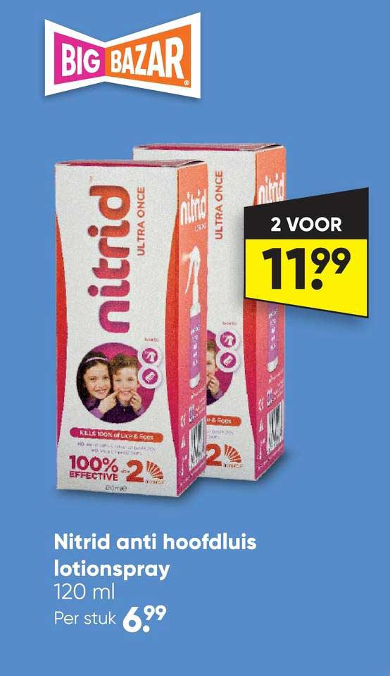 Nitrid Anti Hoofdluis Lotionspray Aanbieding bij Big Bazar - 1Folders.nl