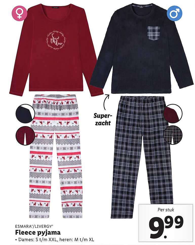 Esmara®-Livergy® Fleece Pyjama Aanbieding bij Lidl - 1Folders.nl