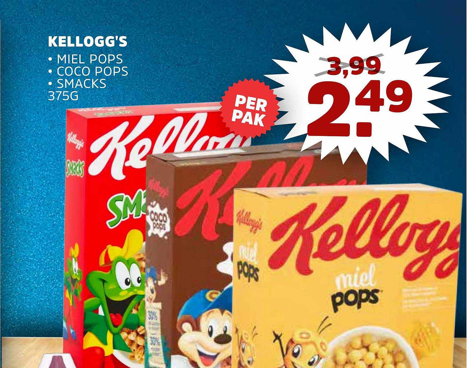 Kellogg's Miel Pops, Coco Pops Of Smacks 375g Aanbieding bij Sahan ...