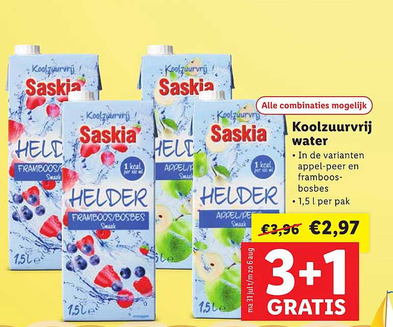 Saskia Koolzuurvrij Water Aanbieding bij Lidl - 1Folders.nl
