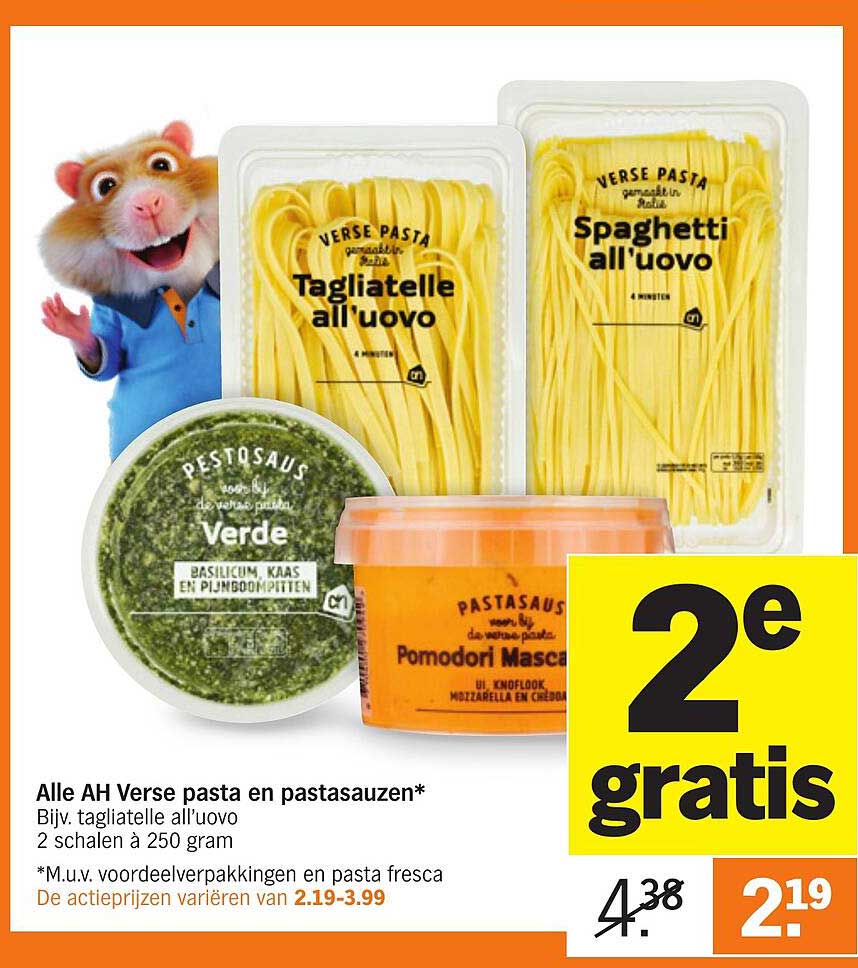 Alle AH Verse Pasta En Pastasauzen Aanbieding bij Albert Heijn ...