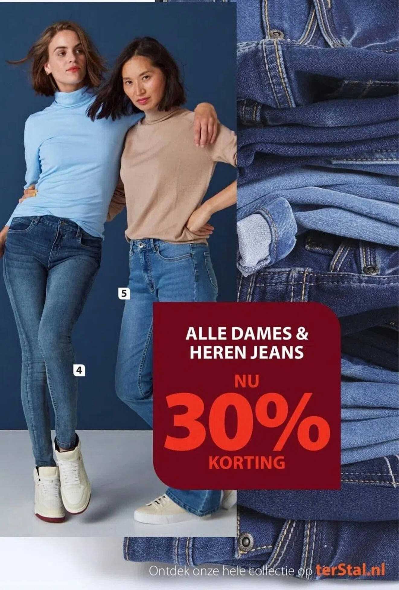 Alle Dames & Heren Jeans 30% Korting Aanbieding bij TerStal - 1Folders.nl