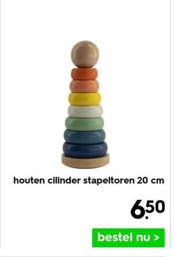 Houten Cilinder Stapeltoren 20 Cm Aanbieding bij HEMA - 1Folders.nl