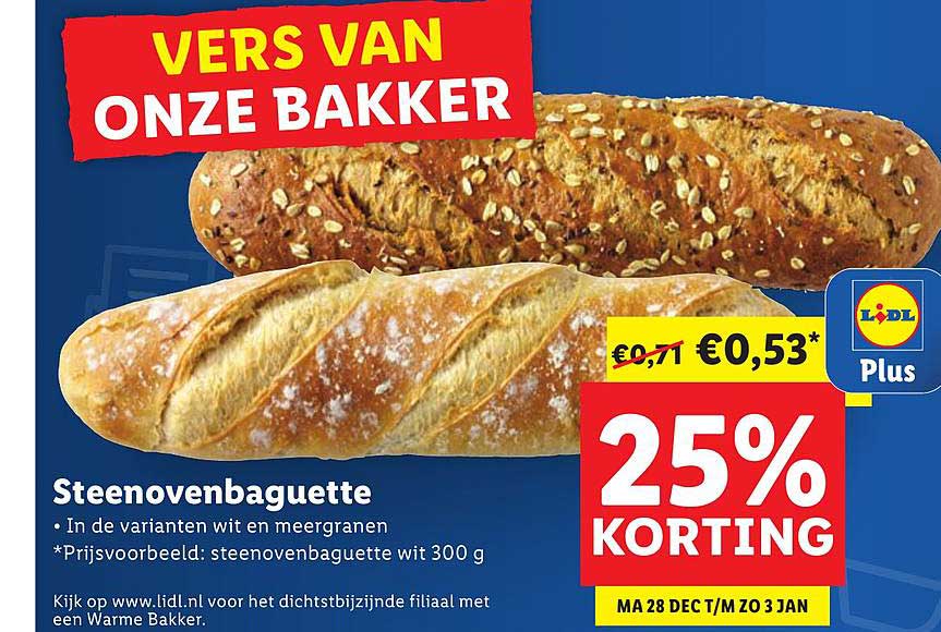 Steenovenbaguette 25% Korting Aanbieding bij Lidl - 1Folders.nl