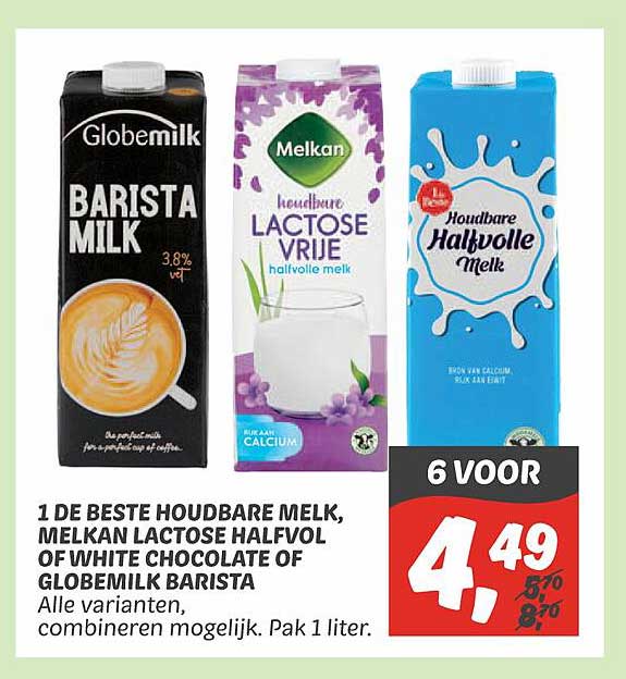1 De Beste Houdbare Melk, Melkan Lactose Halfvol Of White Chocolate Of ...