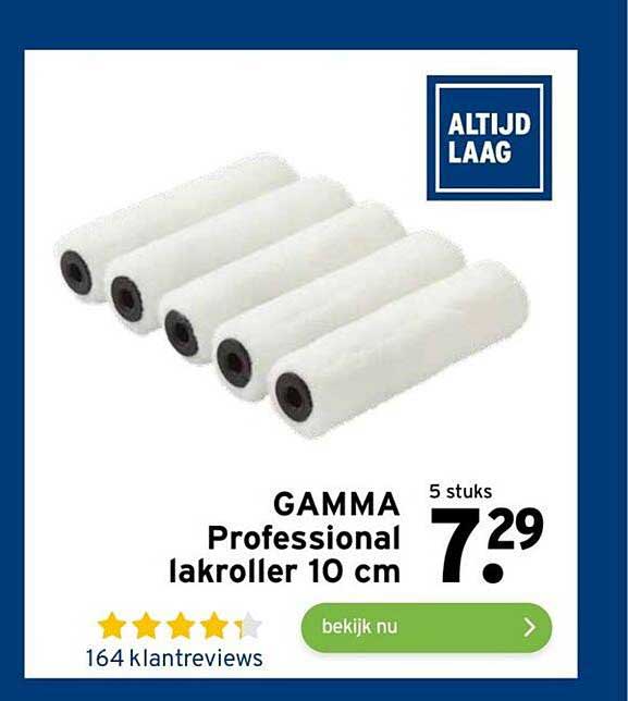 Gamma Professional Lakroller 10 Cm Aanbieding bij GAMMA - 1Folders.nl