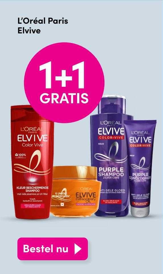 L'Oréal Paris Elvive 1+1 Gratis Aanbieding bij DA - 1Folders.nl