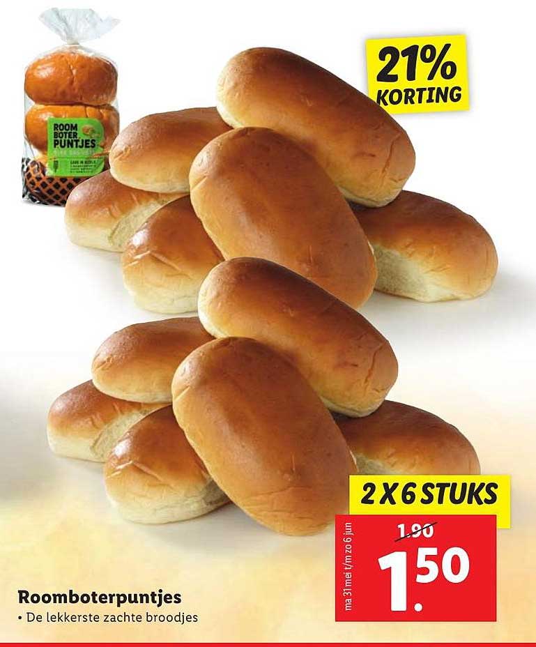 Roomboterpuntjes 21% Korting Aanbieding bij Lidl - 1Folders.nl
