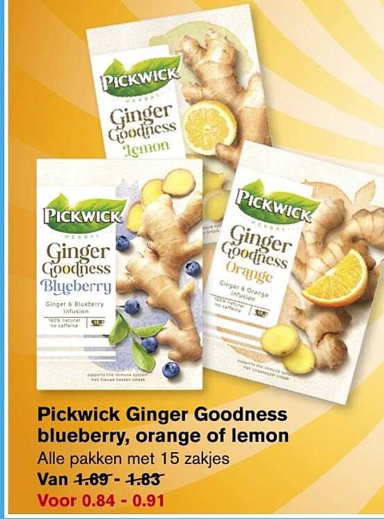 Pickwick Ginger Goodness Blueberry, Orange Of Lemon Aanbieding bij ...
