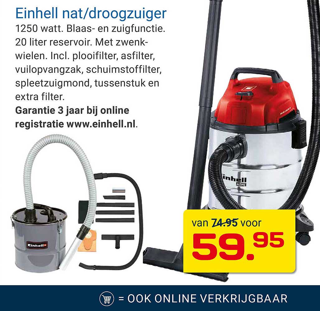 Einhell Nat-Droogzuiger Aanbieding bij KlusWijs - 1Folders.nl