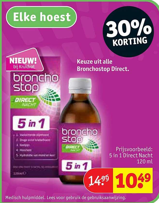 Broncho Stop 5 In 1 Direct Nacht 120 Ml 30% Korting Aanbieding bij ...