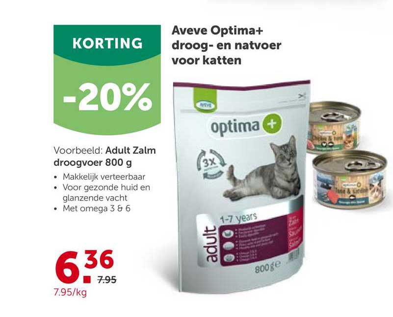 Aveve Optima+ Droog- En Natvoer Voor Katten Aanbieding bij Aveve ...