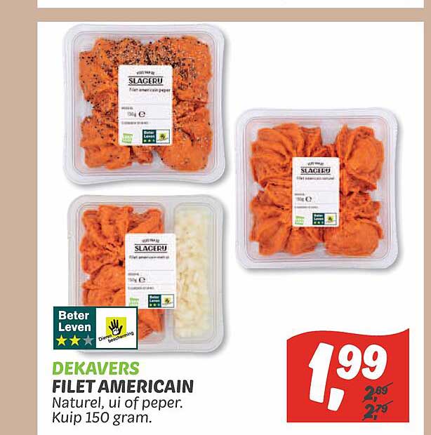 Dekavers Filet Americain Naturel, Ui Of Peper Aanbieding bij DekaMarkt ...