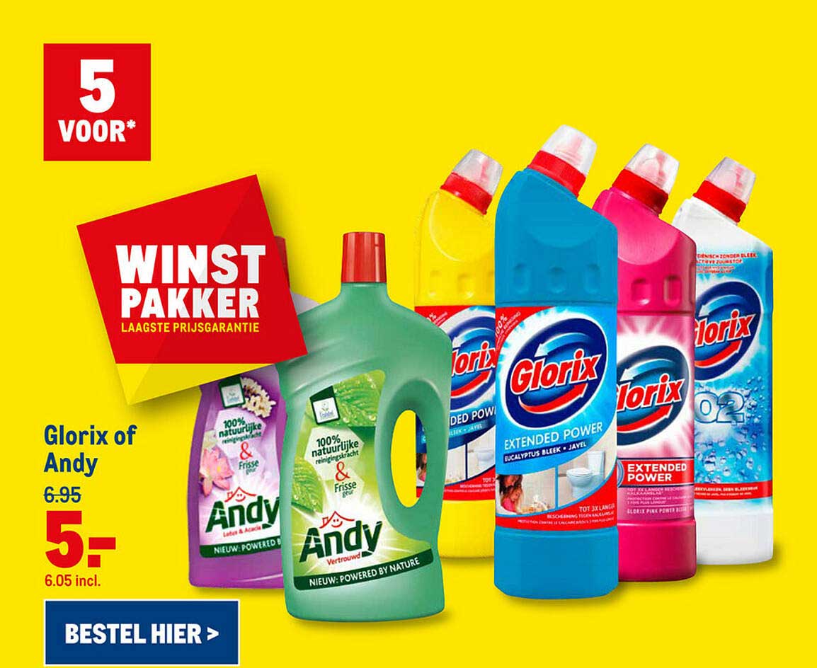 Glorix Of Andy Aanbieding bij Makro - 1Folders.nl