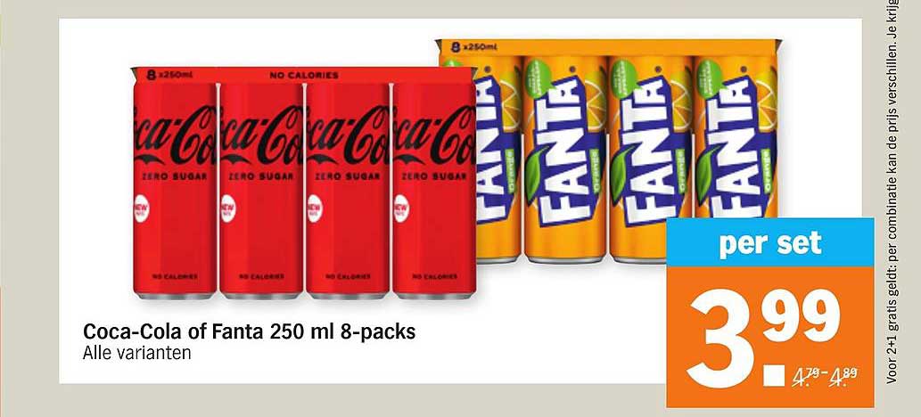 Coca-Cola Of Fanta 250 Ml 8-Packs Aanbieding bij Albert Heijn - 1Folders.nl