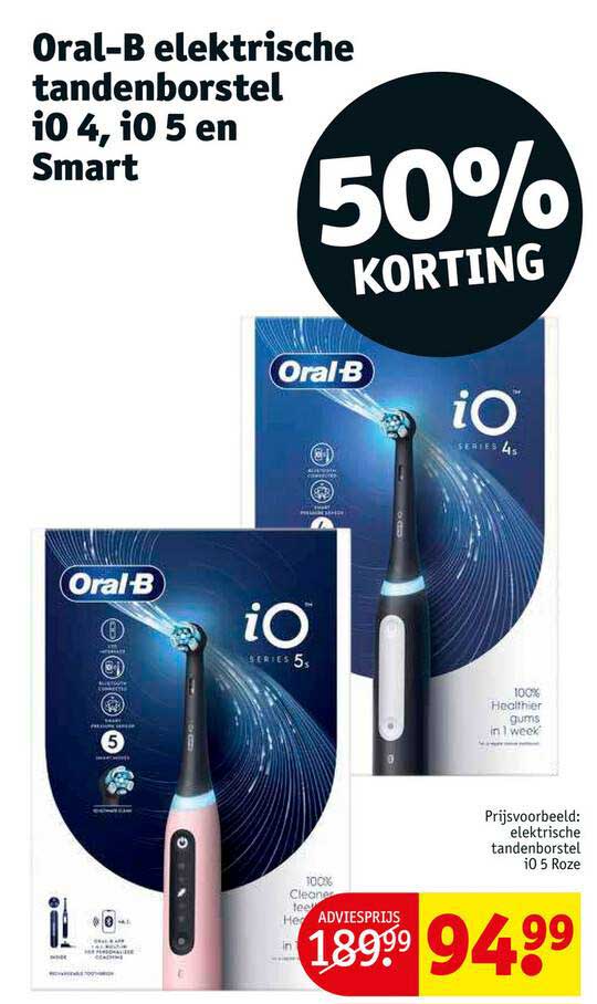 Oral-B Elektrische Tandenborstel IO 4, IO 5 En Smart 50% Korting Aanbieding bij Kruidvat ...