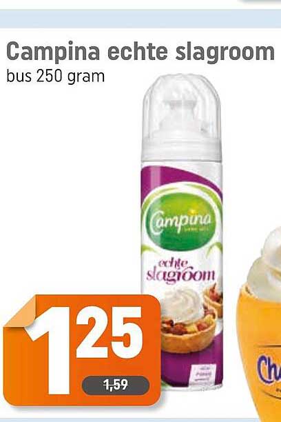 Campina Echte Slagroom Aanbieding bij Dagwinkel - 1Folders.nl