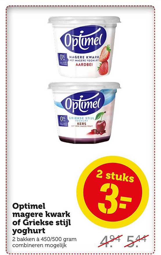 Optimel Magere Kwark Of Griekse Stijl Yoghurt Aanbieding bij Coop ...