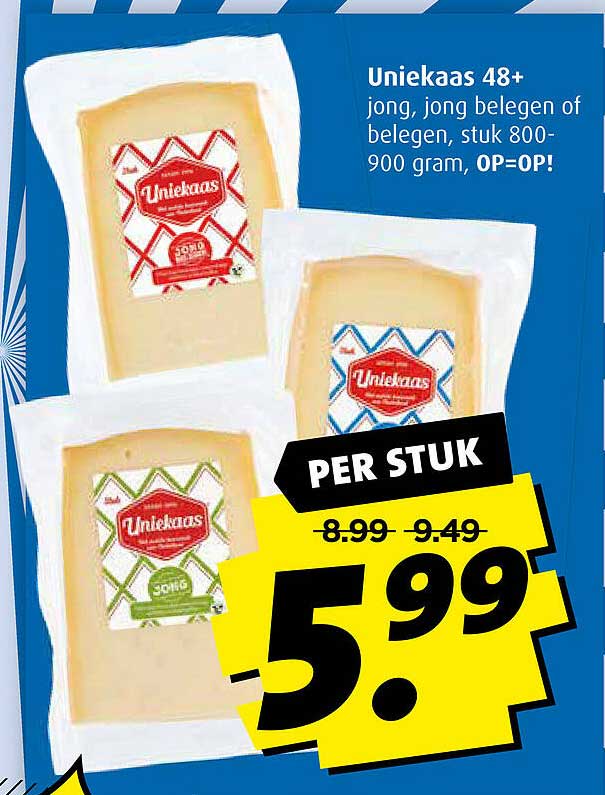 Uniekaas 48+ Jong, Jong Belegen Of Belegen Aanbieding bij Boni ...