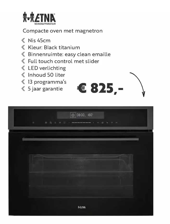 Etna Compacte Oven Met Magnetron Aanbieding bij Superkeukens - 1Folders.nl